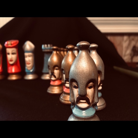 Toys | 21 Vintage Chalk Chess Pieces | Poshmark